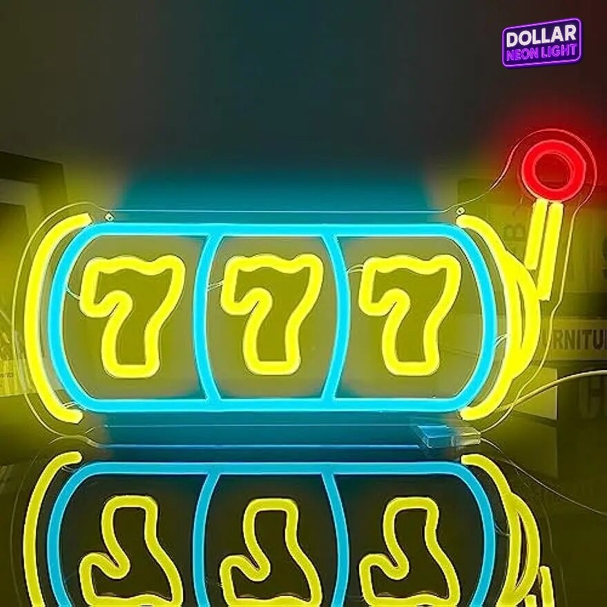 Jual 777 Lucky Angel Number Neon Lights Signs for Wall Decor LED Signs ...