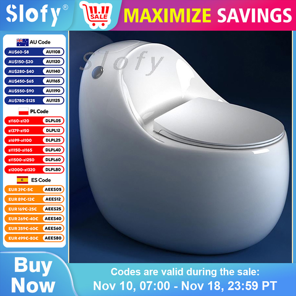 Jual Toilet White Toilet Ceramic Modern Powerful Flush Creative Egg ...