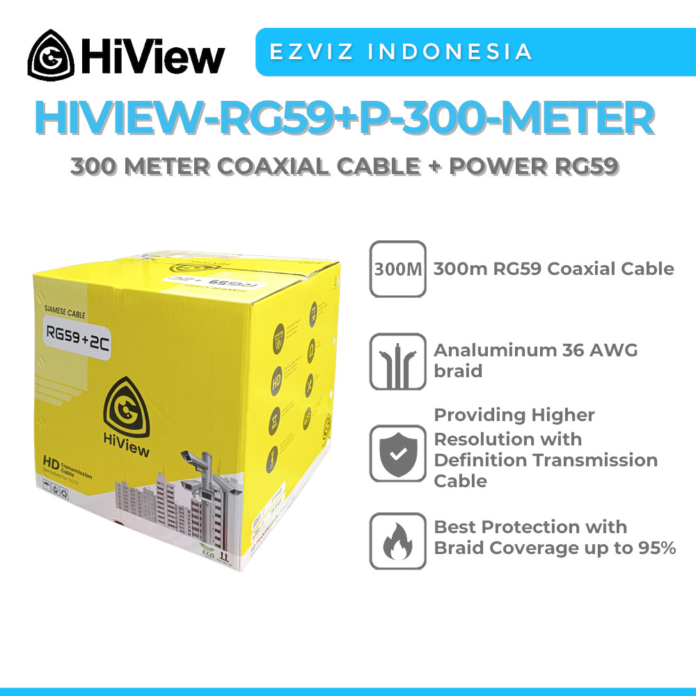Jual HIVIEW HIVIEW-RG59+P-300-METER 300 METER COAXIAL CABLE + POWER ...