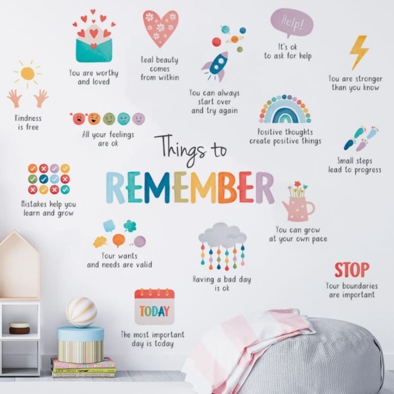 Jual Stiker Dinding Kamar Anak Quote Motivasi Colorfull Dekorasi ...