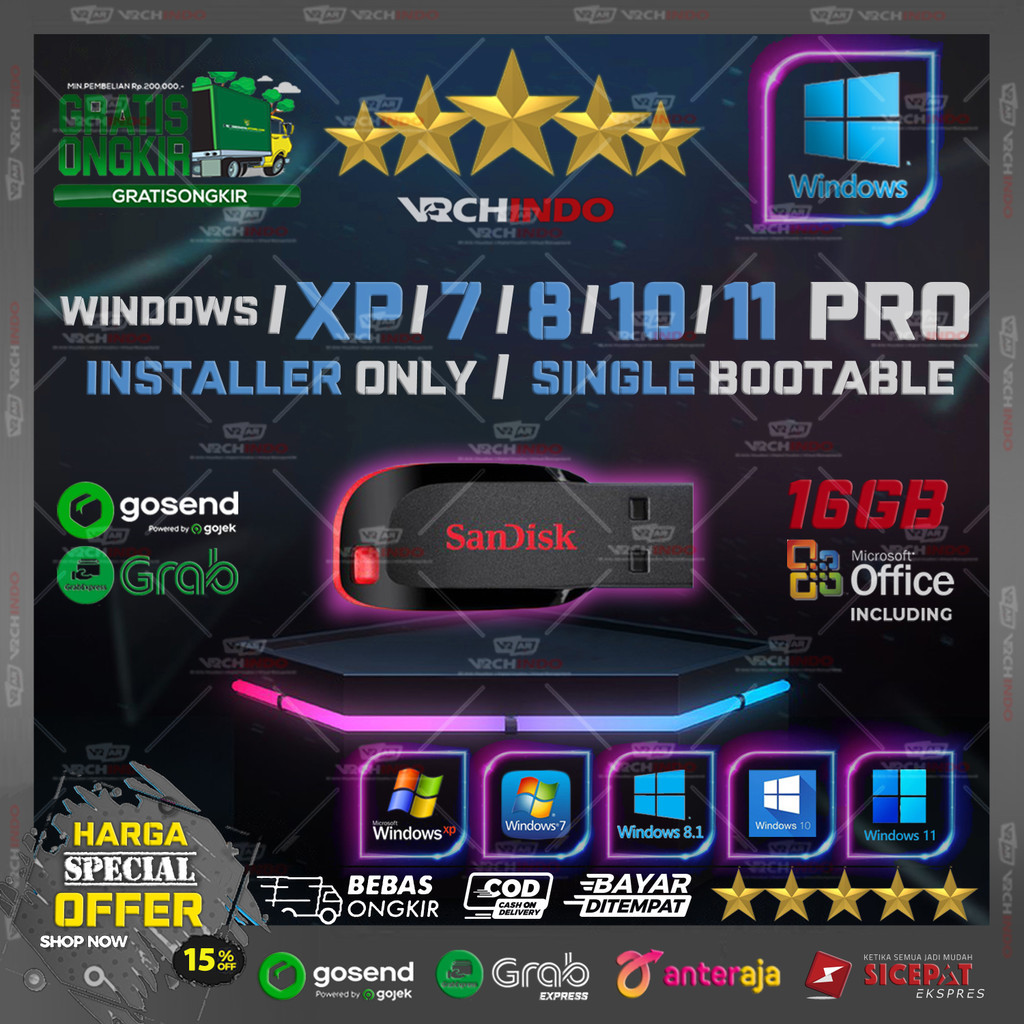 Jual Flashdisk USB Installer Bootable Single Win OS untuk Instalasi ...