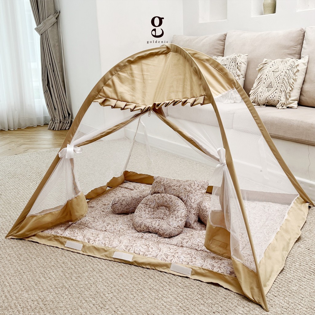 Jual Goldenic - Bedcover Kelambu Motif Serenity | Shopee Indonesia
