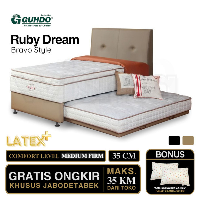 Jual Kasur Springbed 2in1 2 in 1 Guhdo Ruby Dream Sandaran Bravo Spring Latex | Shopee Indonesia