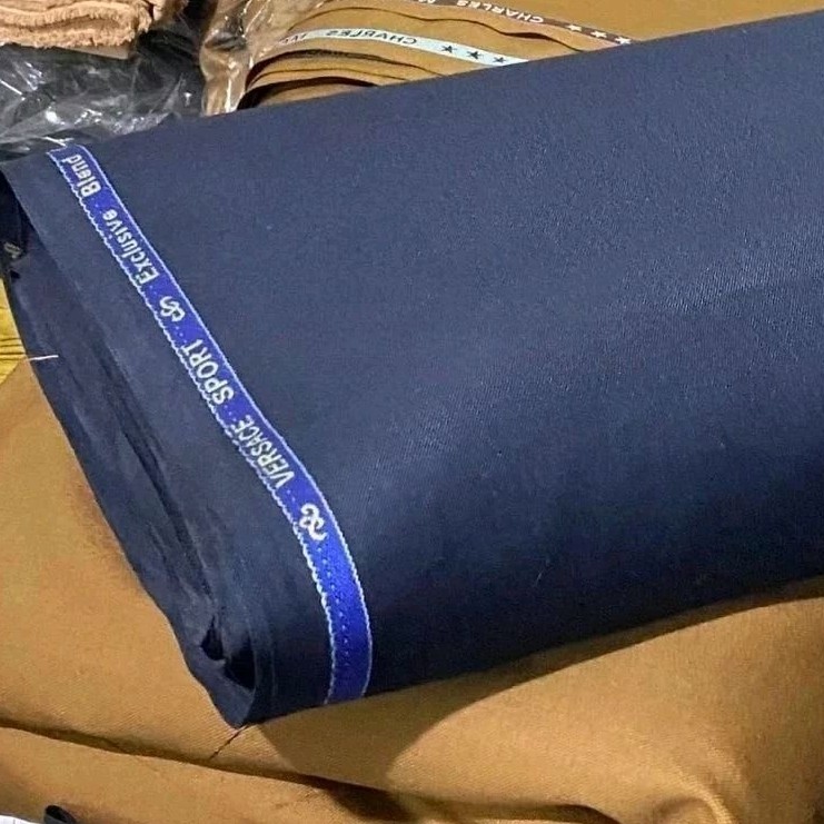 Jual Kain navy versace semiwool katun premium bahan celana baju formal ...
