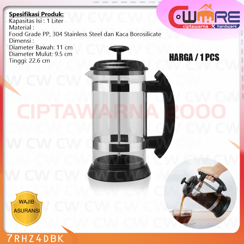 Jual I Cafilas French Press Coffee Maker Pot 1 Liter - T35068 - BDB ...