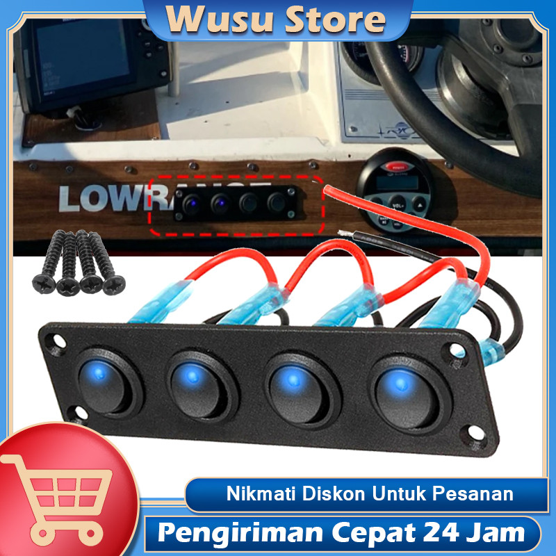 Jual Saklar 4 Panel Universal 12V/24V Switch 4 Panel ARB Tombol ...
