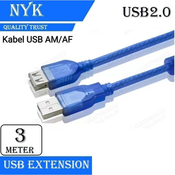 Jual Kabel USB Extension Panjang 3 meter NYK | Shopee Indonesia