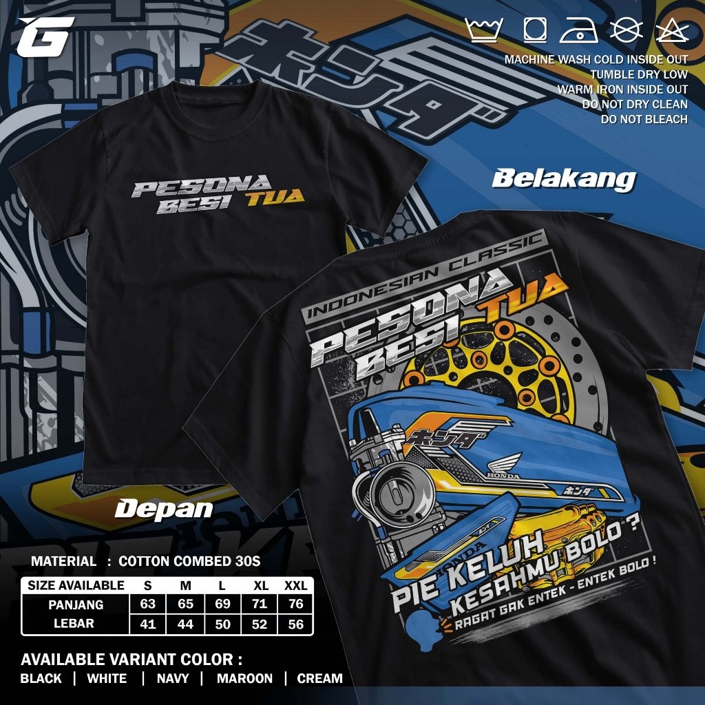 Jual Kaos Racing Pesona Besi Tua Ragat Gak Entek Entek Baju Disto Motor Herex Honda CB GL MP C70 ...