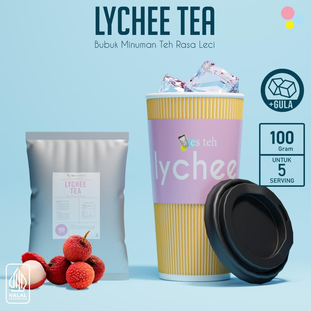 Jual Bubuk Minuman Teh Leci Powder Lychee Tea Kemasan 100 Gram | Shopee ...