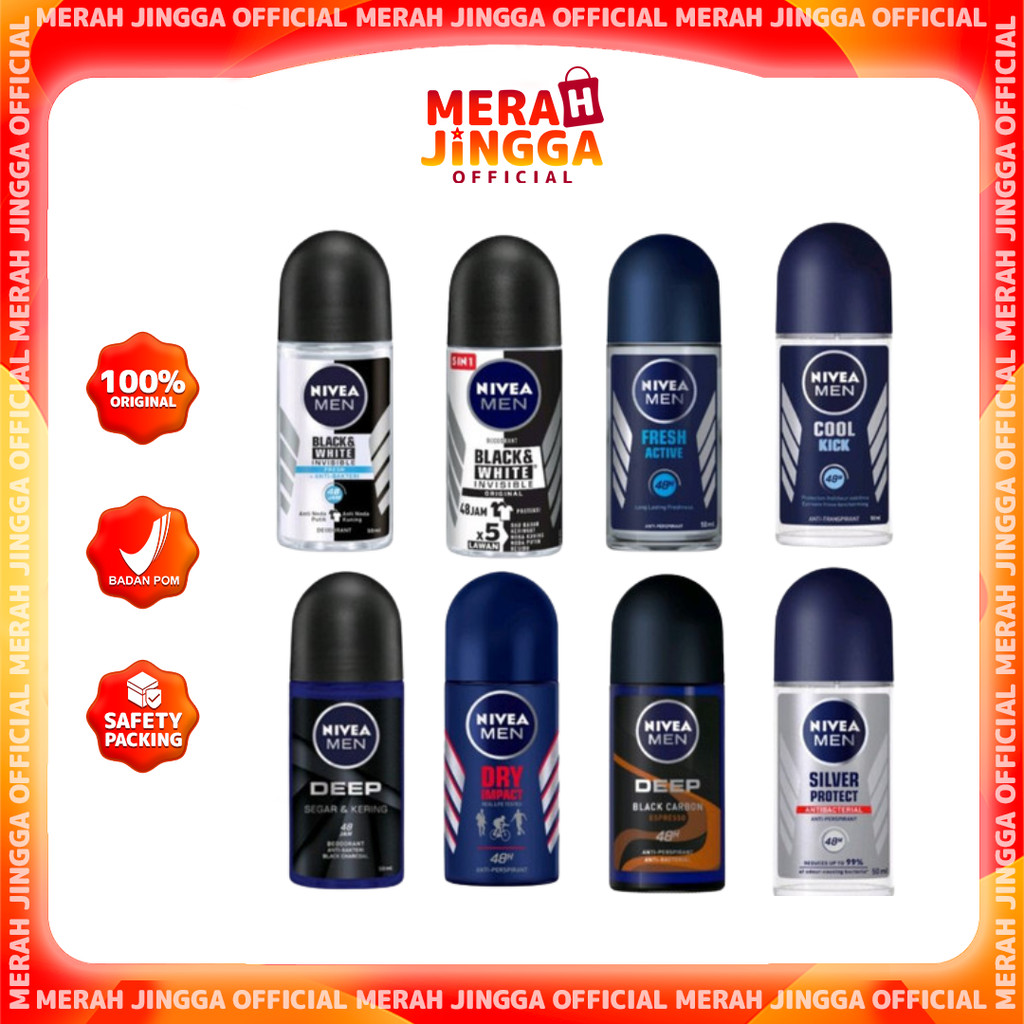 Jual Nivea Deodorant Roll On Men 25ml - 50ml | Merah Jingga Official ...