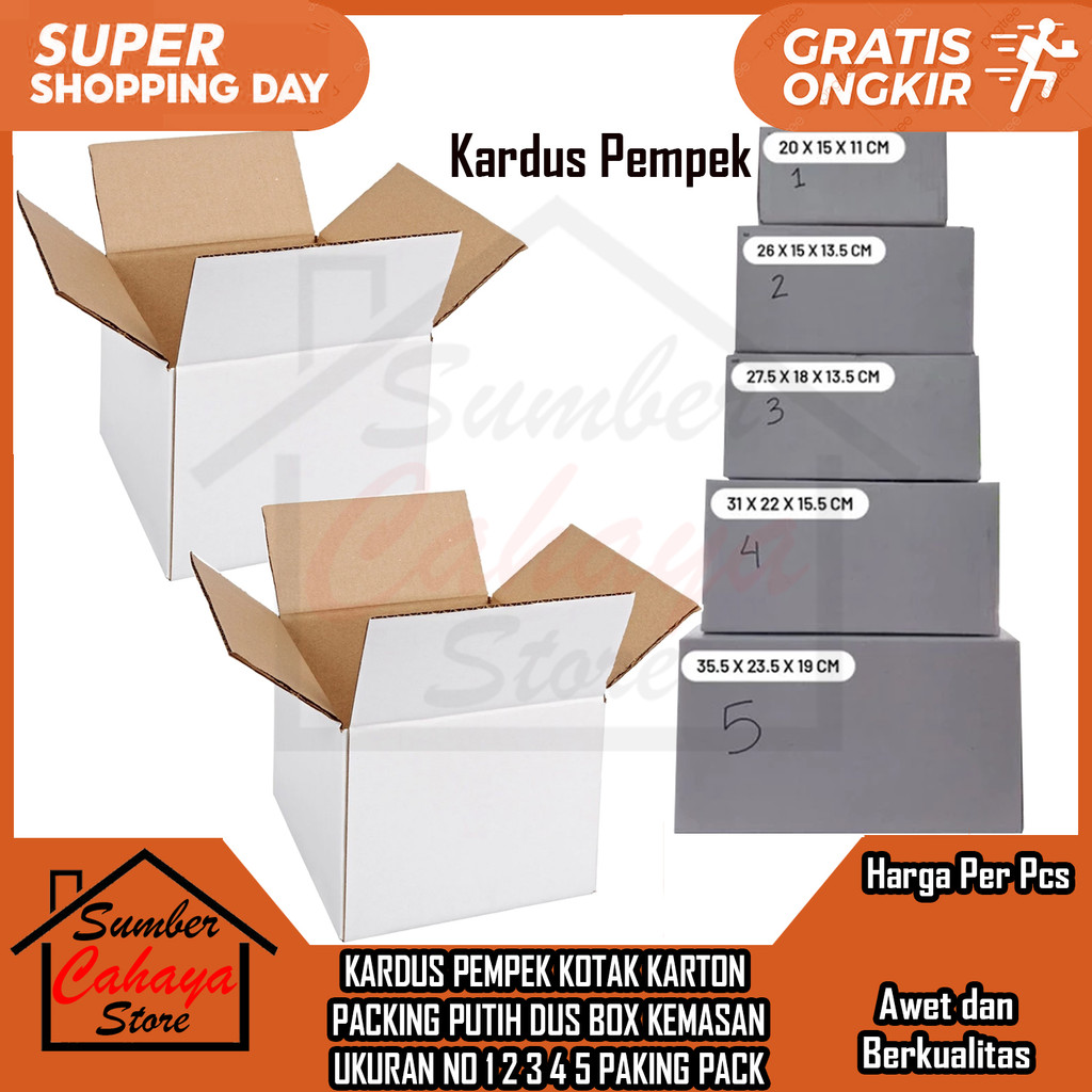 Jual Kardus Pempek Kotak Karton Packing Putih Dus Petak Box Kemasan ...