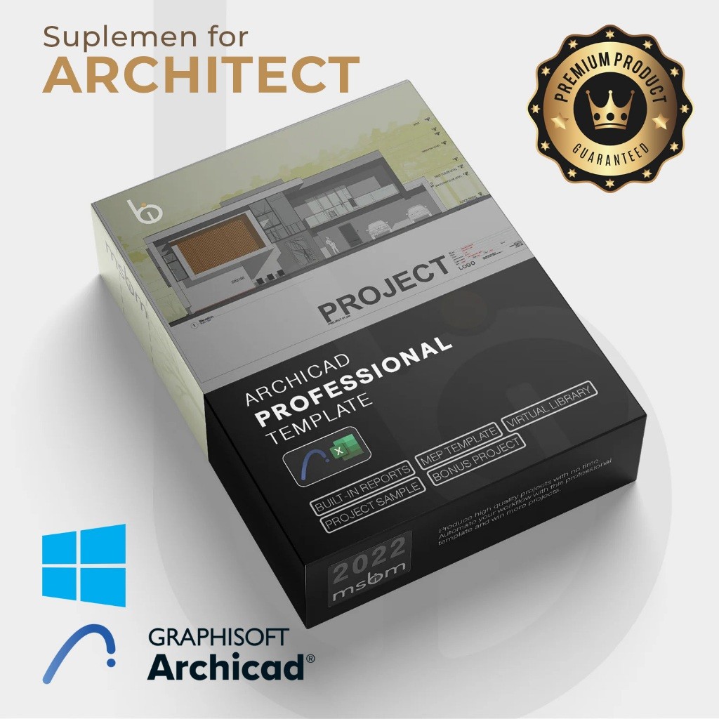 Jual MSBIM 2022 PRO ArchiCAD Template + Cost and Estimating Pack, Premium Template untuk ...