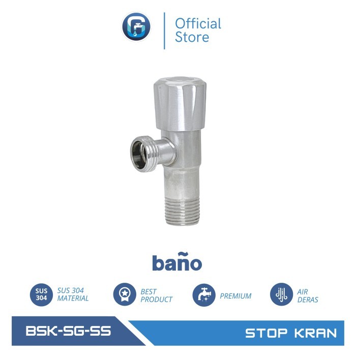 Jual Stop Kran Bano Stainless Sus 304 / Stop Kran Single Stainless Bano ...