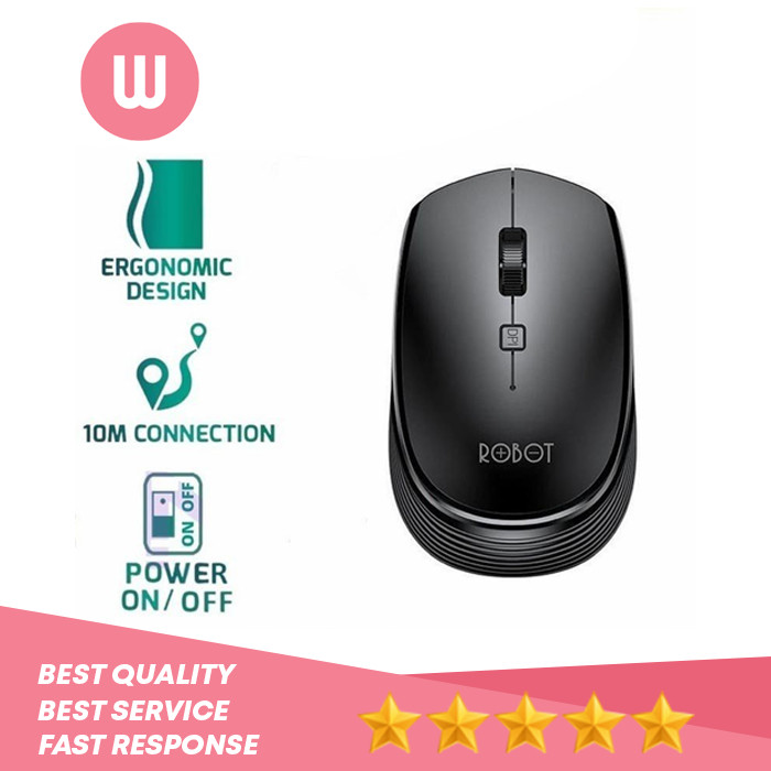 Jual ROBOT M205 Wireless Mouse Optical 2,4GHz Power ON OFF 1600DPI | Shopee Indonesia