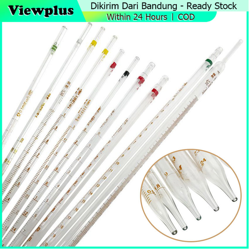 Jual Pipet Ukur Pyrex Borocyllicate 1ml 5ml 10ml 25ml Akurat MEASURING PIPETTE GLASS Pipet ...