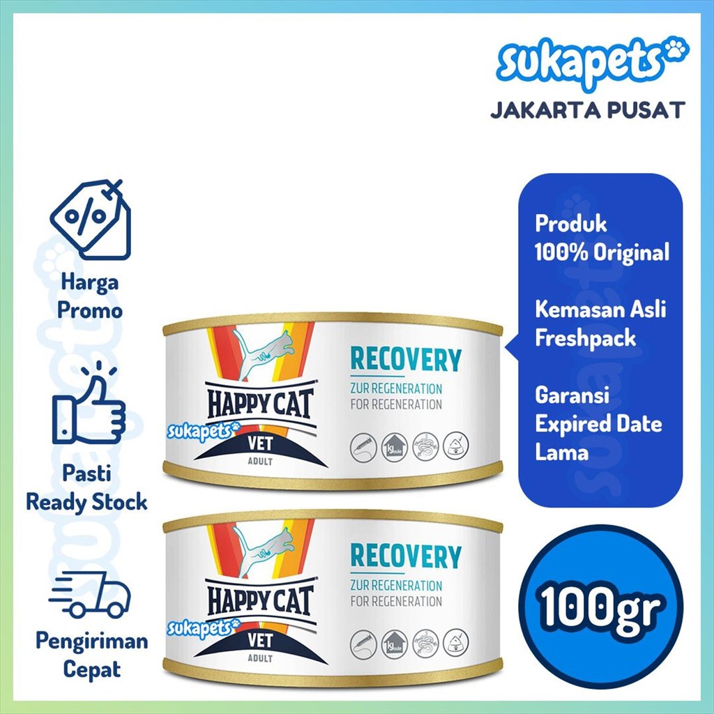 Jual Happy Cat Vet Recovery Wet Food Makanan Kucing Kaleng 100gr ...