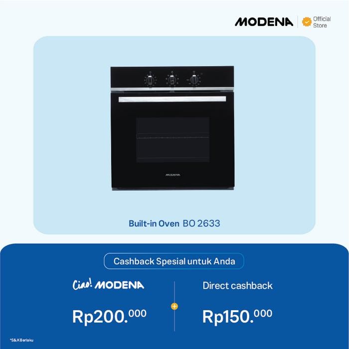 Jual MODENA Built-In Electric Oven - BO 2633 (Black) | Shopee Indonesia