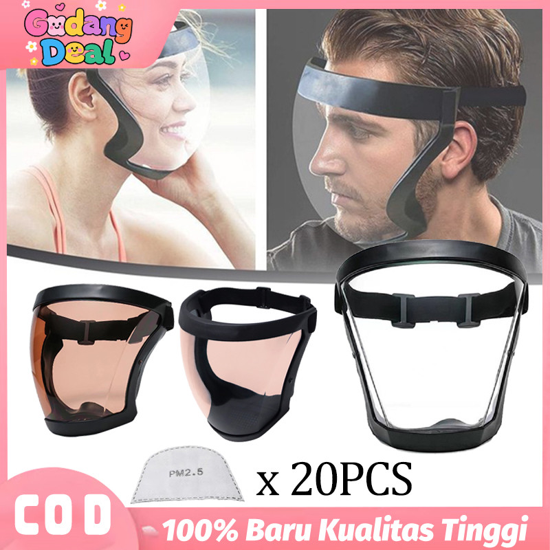 Jual Face Shield Full Face Transparent Tabir Surya Masker Anti Fog ...