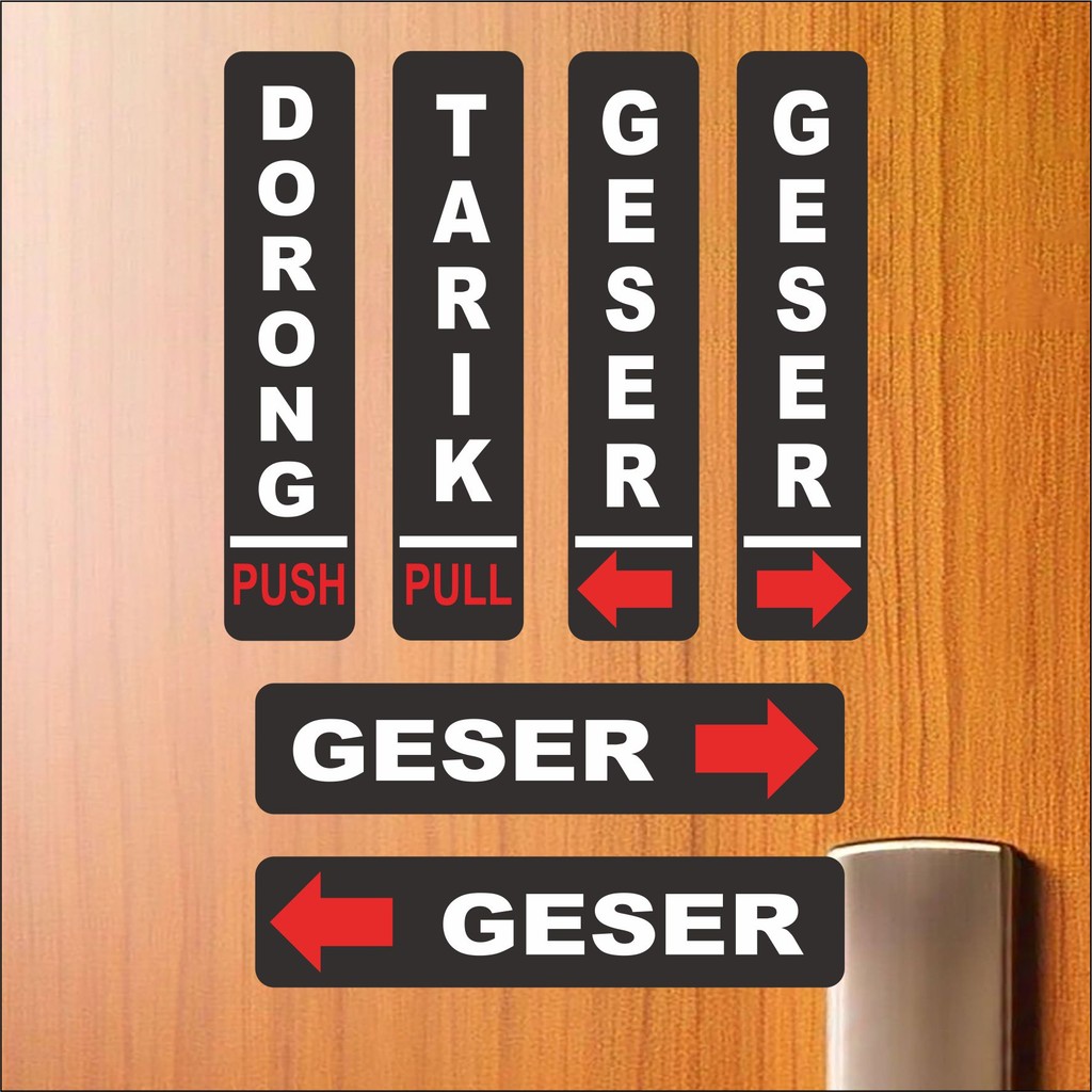 Jual AKRILIK PINTU DORONG TARIK GESER/SIGN AKRILIK SUDAH ADA PEREKAT ...