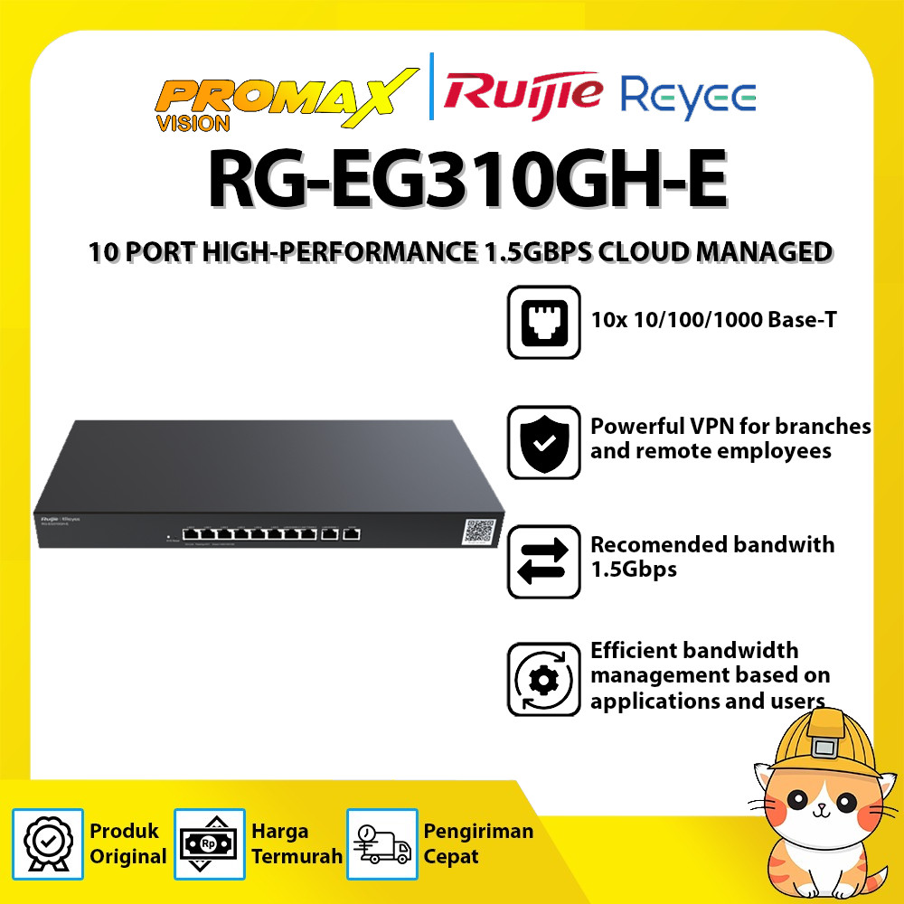 Jual RUIJIE REYEE RG-EG310GH-E 10 PORT HIGH-PERFORMANCE 1.5GBPS CLOUD ...