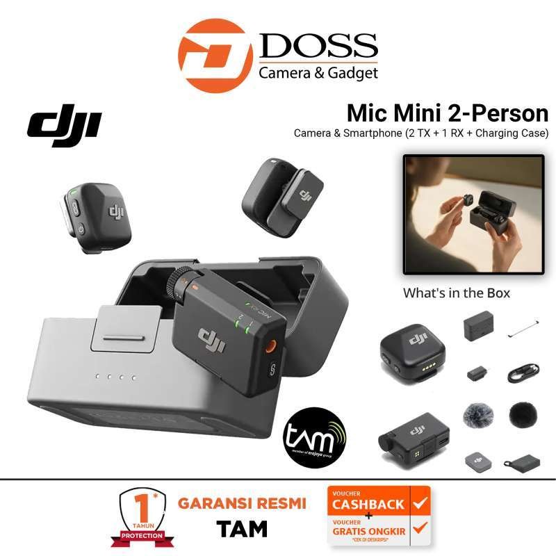 Jual DJI Mic Mini 2-Person Compact Wireless Microphone System for Camera & Smartphone (2 TX + 1 ...