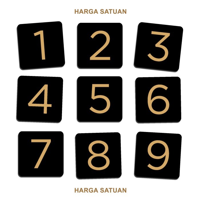 Jual RZ99 Signage AKRILIK - NOMOR MEJA HITAM SQUARE - table number Sign ...