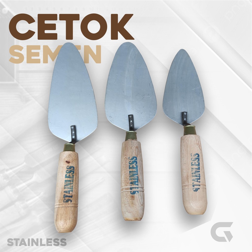 Jual Cetok Stainless cetok galur Sendok Semen asli (Kecil, Sedang ...