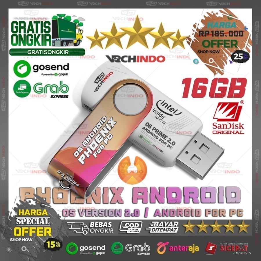 Jual Flashdisk USB Bootable OS PHOENIX Android Open Source System untuk Dekstop PC Komputer ...