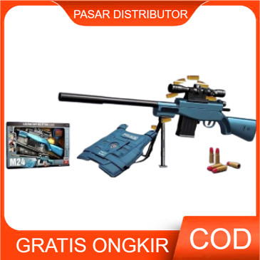 Jual Mainan Anak M24 EJECTION SOFT BULLET GUN 2022 Mainan Tembakan Soft ...