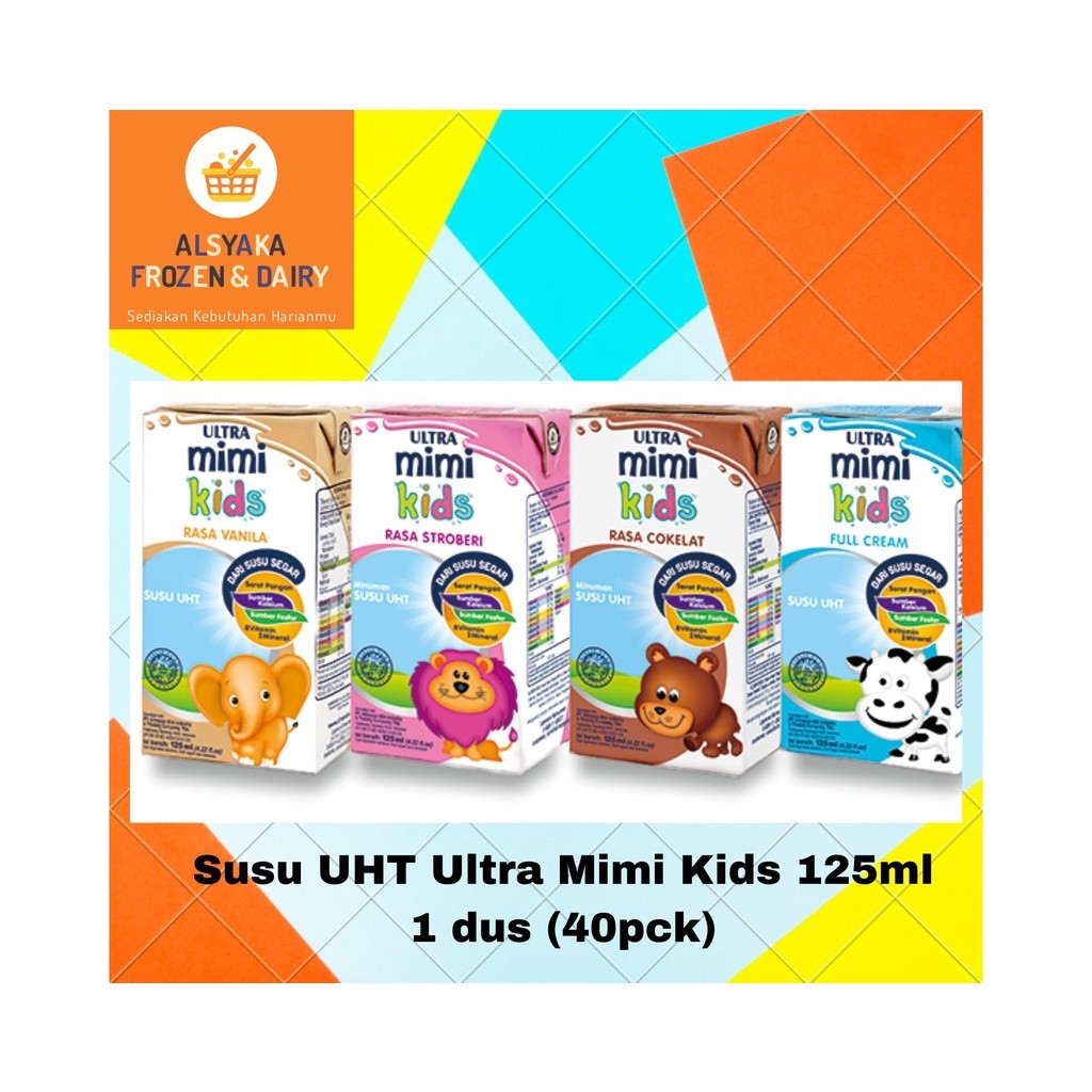 Jual Ultra Mimi Kids Susu UHT 125ml Rasa Coklat/ Strawberry/ Vanilla/ Full Cream (1 carton 40 ...