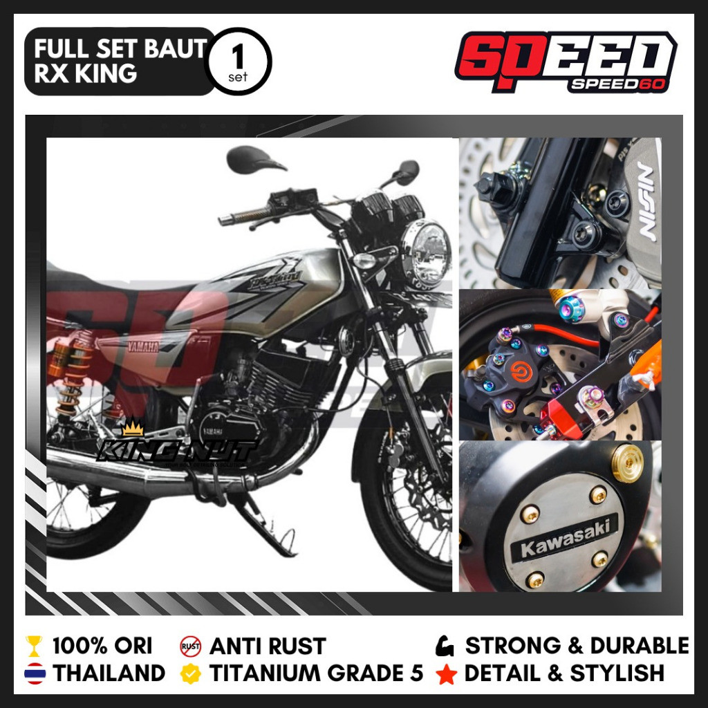 Jual Baut Full Set Rx King Baut Titanium Grade 5 Probolt Thailand King ...