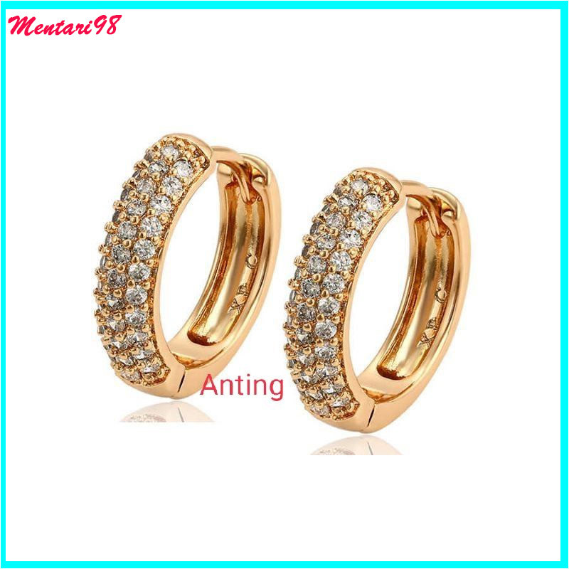 Jual promo.....Anting Permata Emas Mudah 24k kadar 17,7 fashion perhiasan (ada surat toko) cod ...