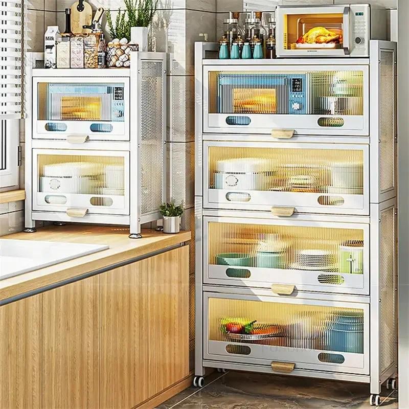 Jual Carbon Steel Nordic Kitchen Cabinets Home Floor Racks Cupboard ...