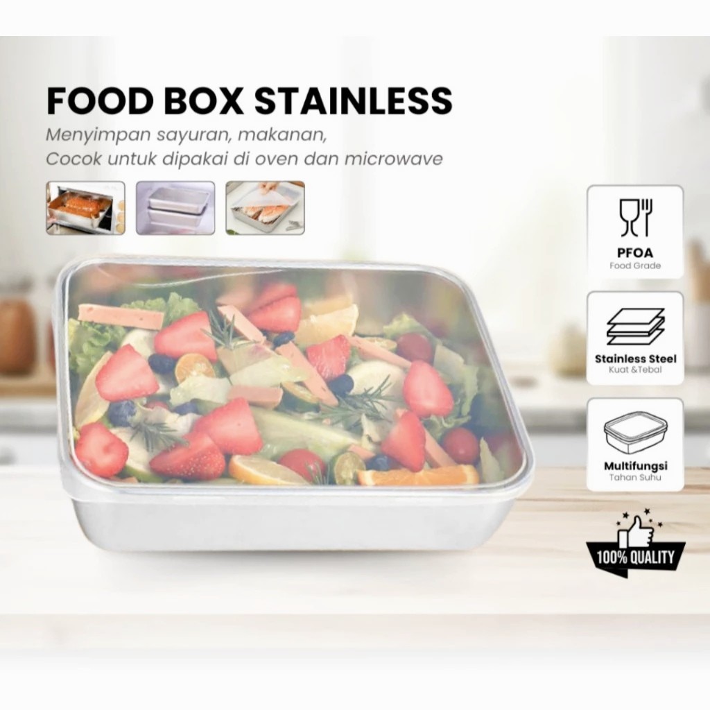 Jual Food Box Kontainer Tempat Makanan Wadah Sayur Daging Stainless ...