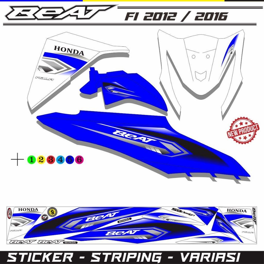 Jual STIKER Honda BeAT VARIASI Motor F1 2012/2016 STIKER STYLE MOTIF ...