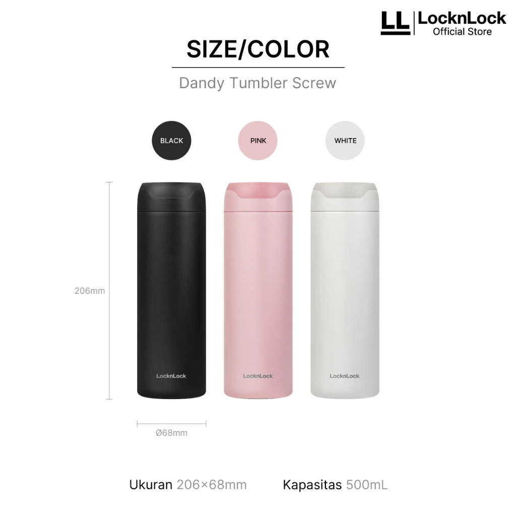 Jual LocknLock Dandy Tumbler Screw 500ml - LHC4281 | Shopee Indonesia