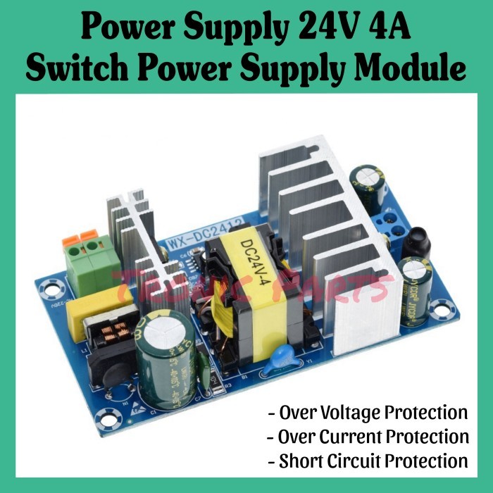 Jual Power Supply 24V 4A Switching Mode SMPS AC to DC Module | Shopee Indonesia