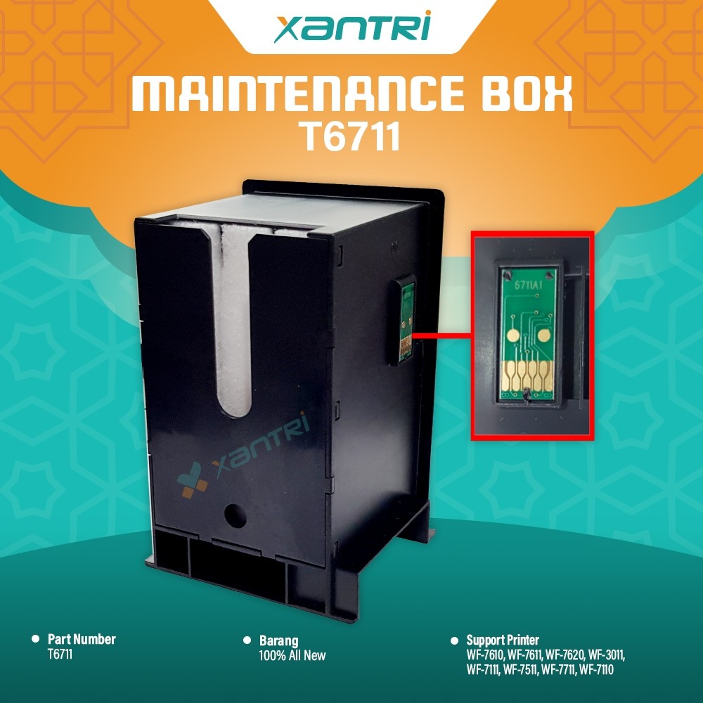 Jual Xantri - Maintenance Box T6711 E-6711 Auto Reset Chip Busa Printer ...