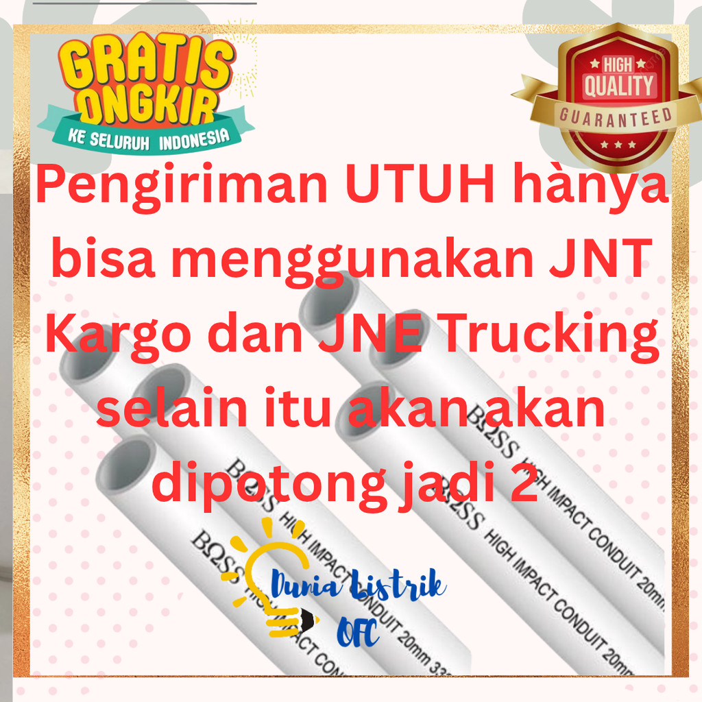 Jual Pipa Pralon Conduit 20mm BOSS Putih (Mohon Baca Deskripsi ...