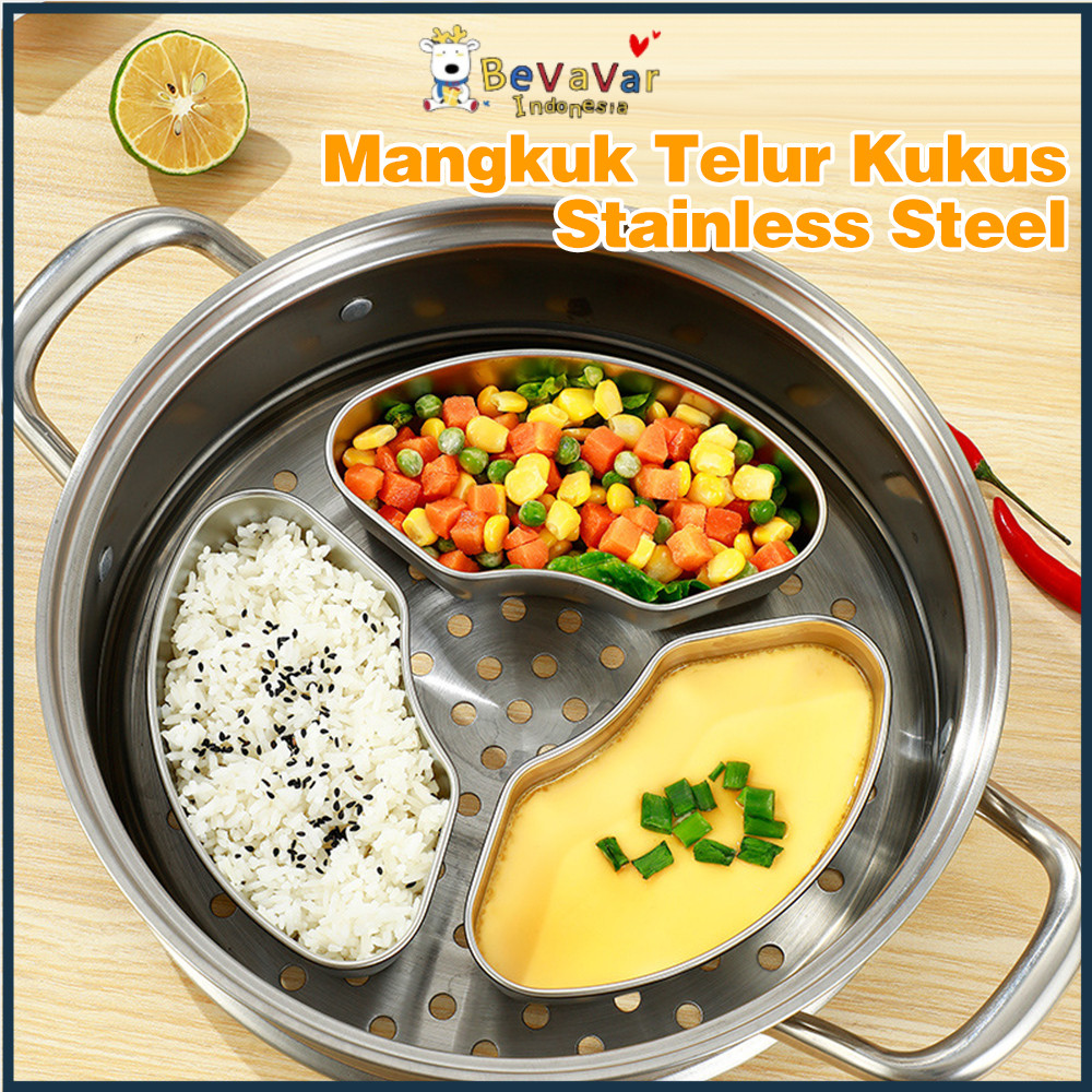 Jual BEVAVAR Wadah Kukus Makanan Mangkok Kotak Kukus Panci Stainless ...