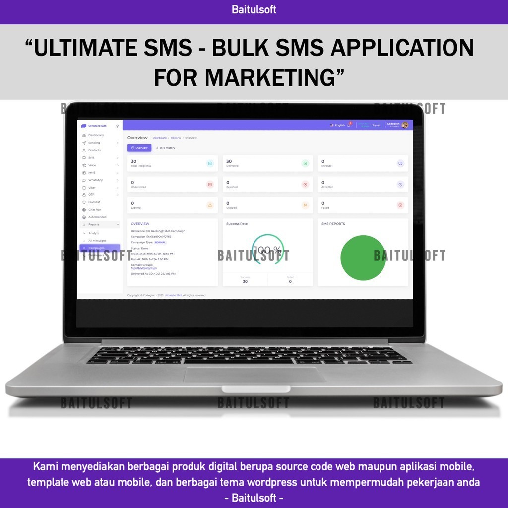 Jual SOURCE CODE APLIKASI WEB ULTIMATE SMS - BULK SMS APPLICATION FOR MARKETING D107 BAITULSOFT ...