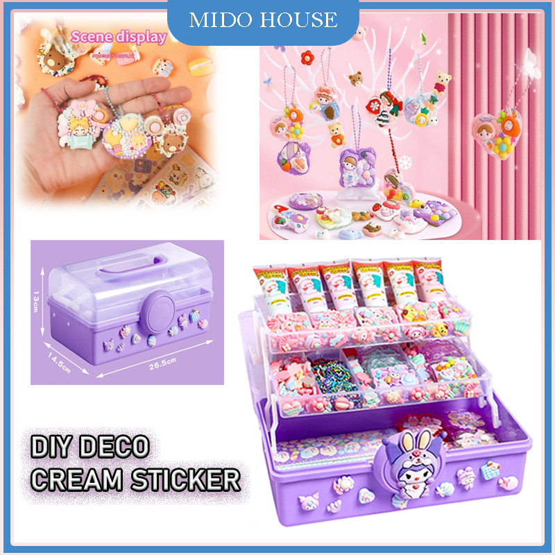 Jual Diy Keychain Set/Diy Deco Cream Sticker Hadiah/Anak Hadiah Ulang ...