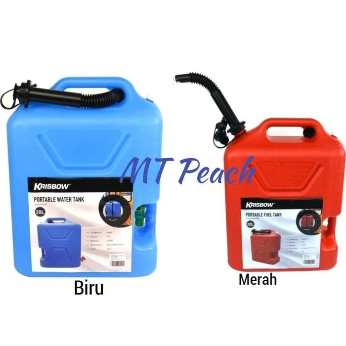 Jual KRISBOW JERIGEN BENSIN SOLAR PLASTIK 20L FUEL GASOLINE TANK JERRY ...