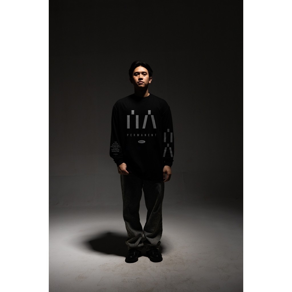 Jual UNKL347 Long Sleeve Black Bahan Combed Motif Simpel COUP | Shopee ...