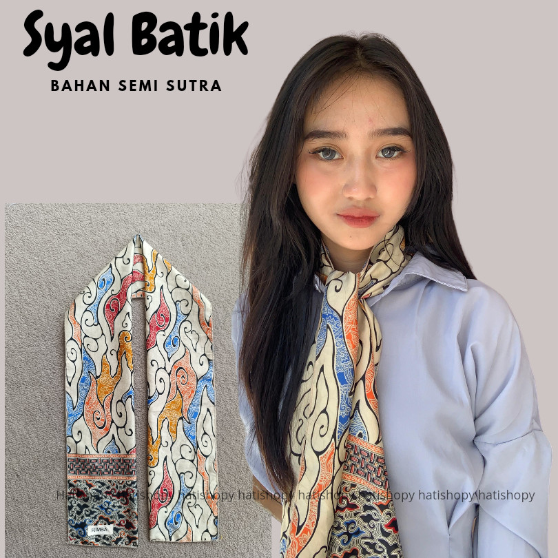 Jual RIMBA - Syal Batik Leher Wanita Pria Scarf Dasi Ospek Bahan Prada ...