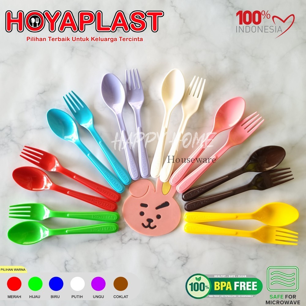 Jual HOYAPLAST Sendok Garpu Makan Set Sepasang Sendok Garpu Anak Sendok ...