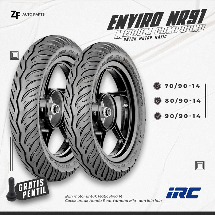 Jual SEPASANG / SATUAN BAN MOTOR MATIC IRC ENVIRO NR91 Ring 14 TUBELESS ...