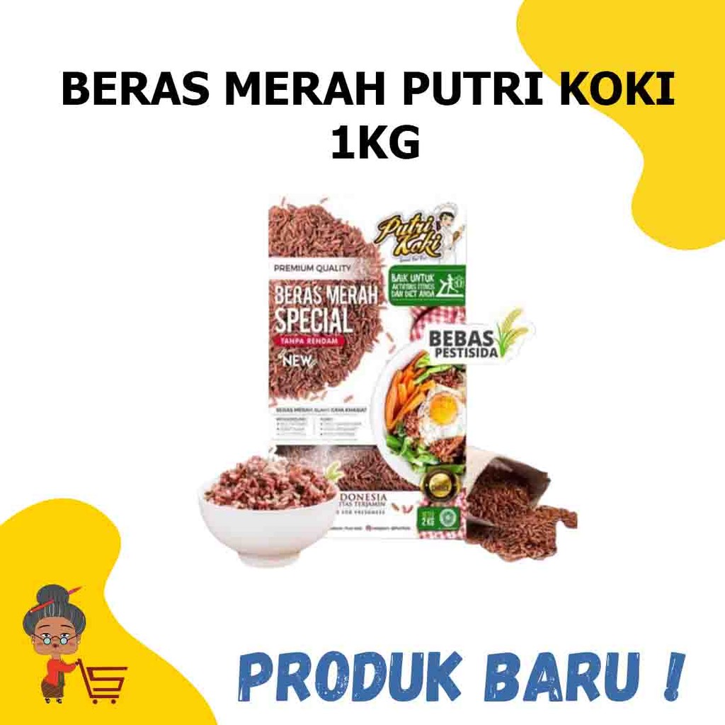 Jual BERAS MERAH PREMIUM PUTRI KOKI 1KG / BERAS MERAH PREMIUM / BERAS ...