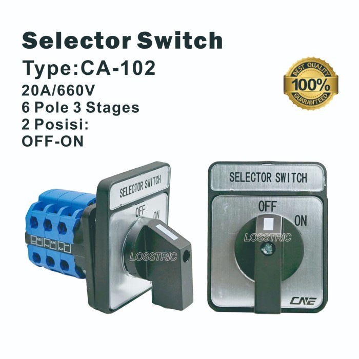 Jual Selector Switch 6 Pole 3 Stages (OFF-ON)/CA-102(OFF-ON) | Shopee ...