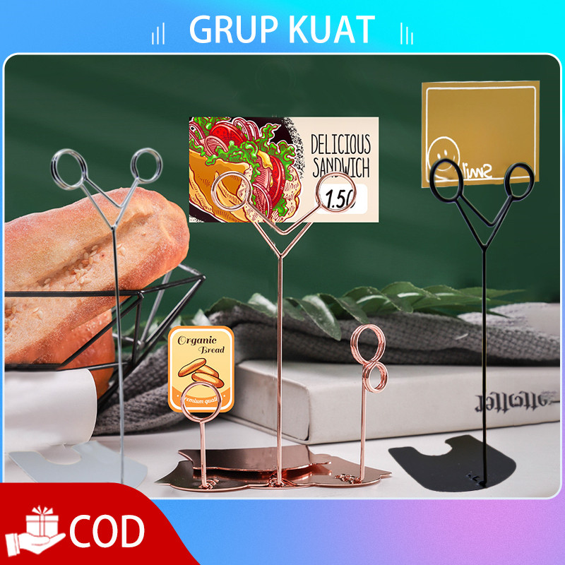 Jual Standing Food Tag Holder Nomor Meja Logam Menu Stand Stainless ...